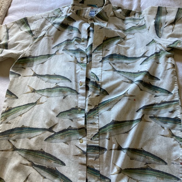 reyn spooner | Shirts | Reyn Spooner Mens Fish Print Shirt Blue And ...
